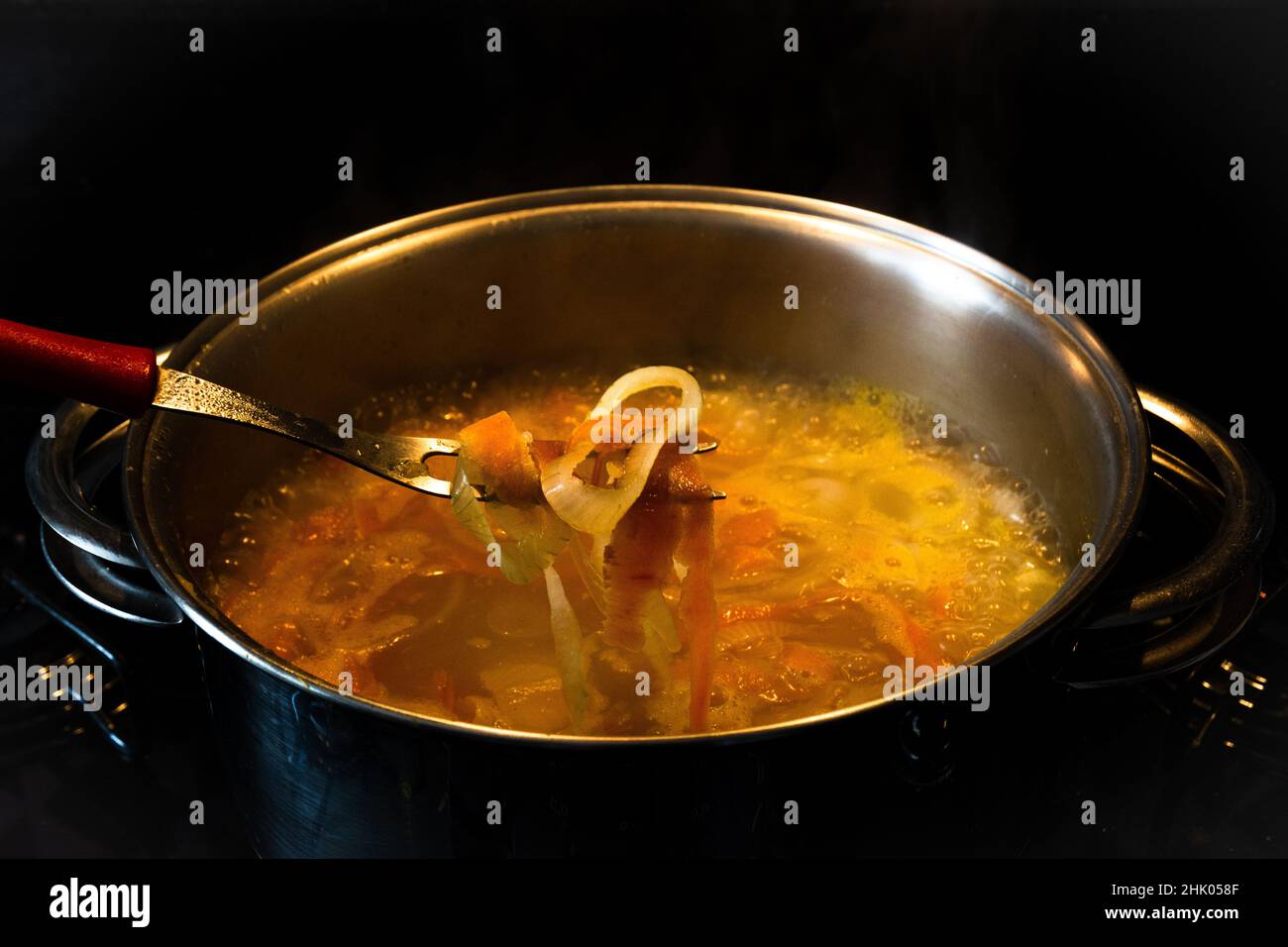 A pot on the stove cooking rice. Salvador, Bahia, Brazil Stock Photo ...