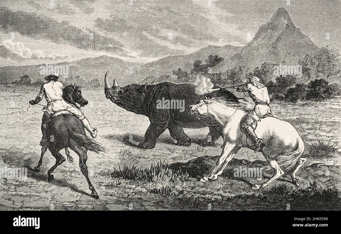 Native illustration 1800s hunt hi-res stock photography and images - Alamy