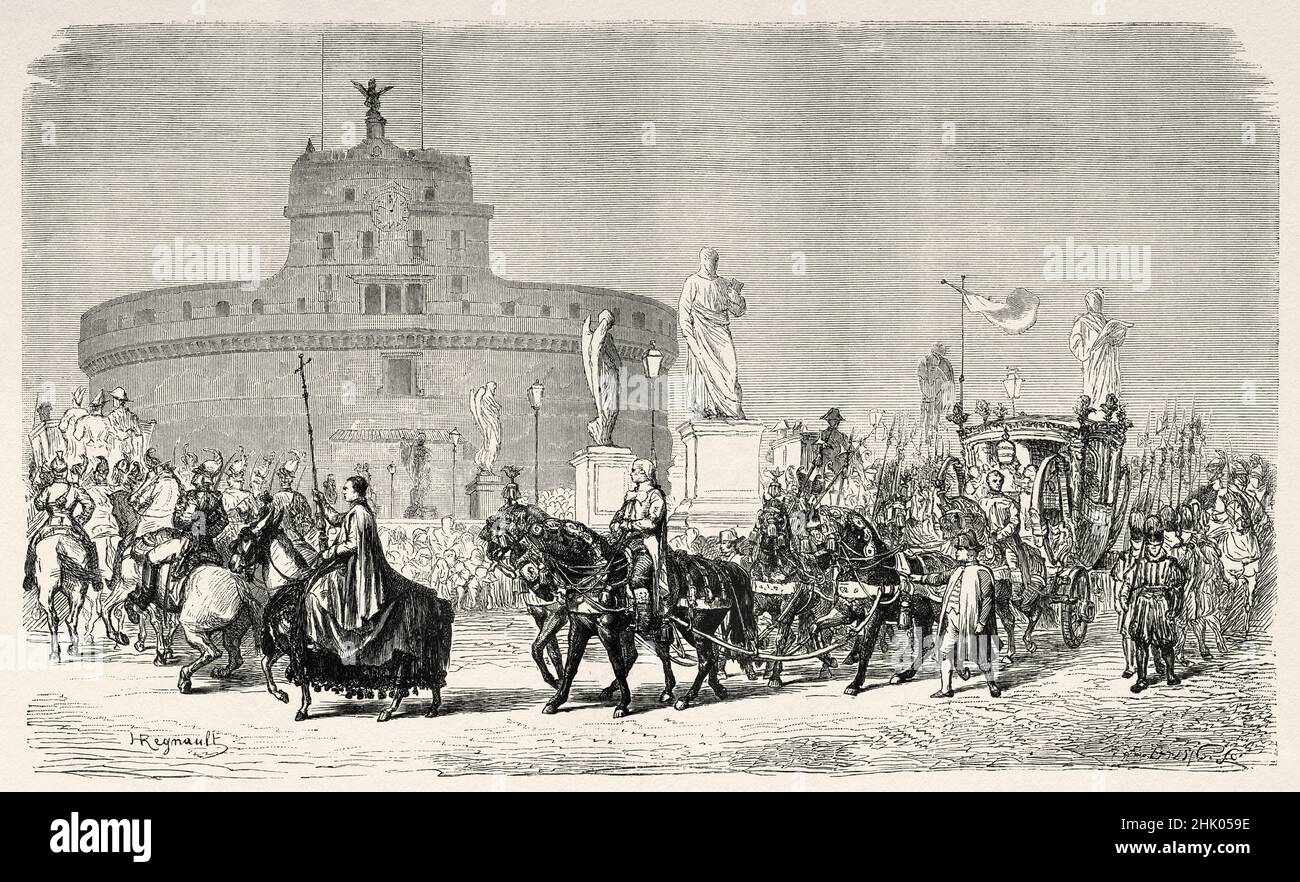 Pontifical procession in grand gala in Castel Sant'Angelo, Rome. Italy ...