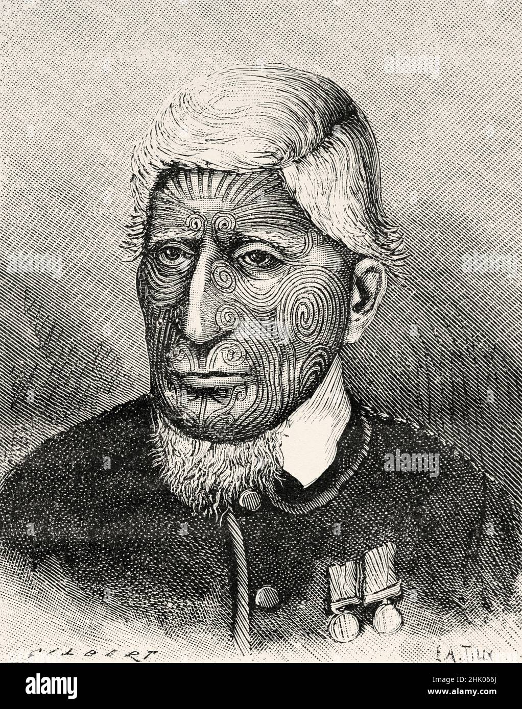 Portrait of New Zealand Maori chief Mete Kingi, New Zealanders maori ...