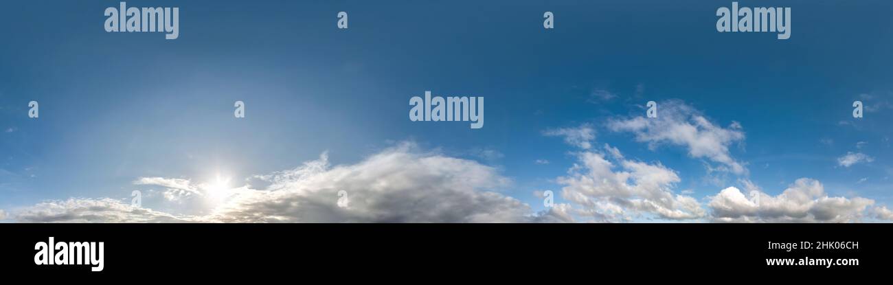 blue sky hdr 360 panorama with white beautiful clouds in seamless ...