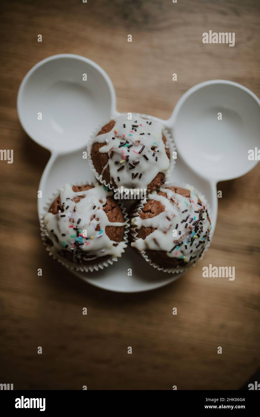 Homemade colorful muffins from above Stock Photo - Alamy