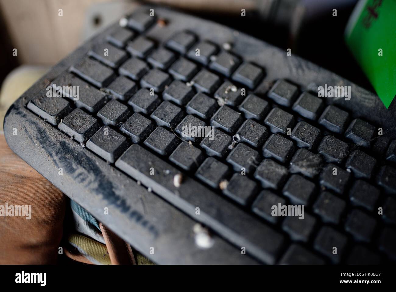 Dust on an old dirty keyboard closeup Stock Photo - Alamy