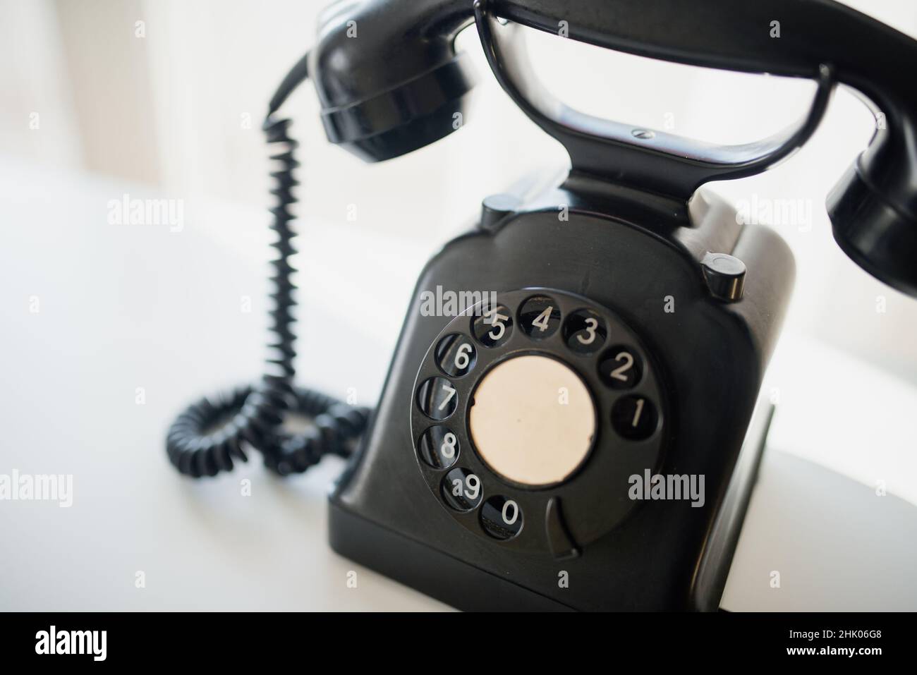 Old-fashioned telephone in the office closeup Stock Photo - Alamy