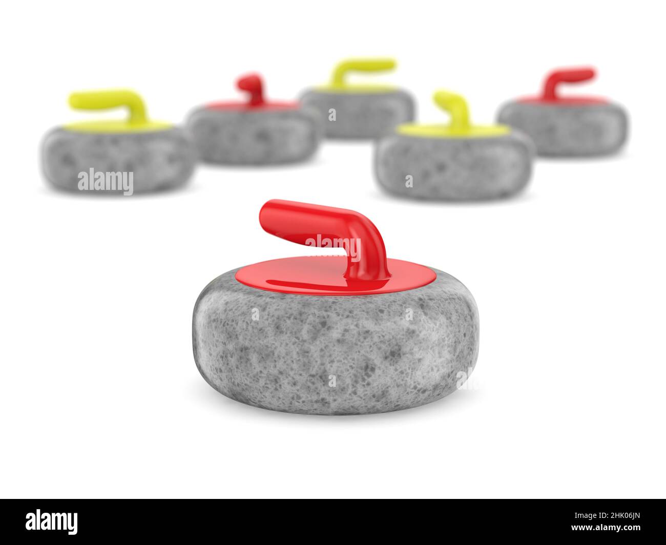 curling stones on white background. Isolated 3D illustration Stock ...