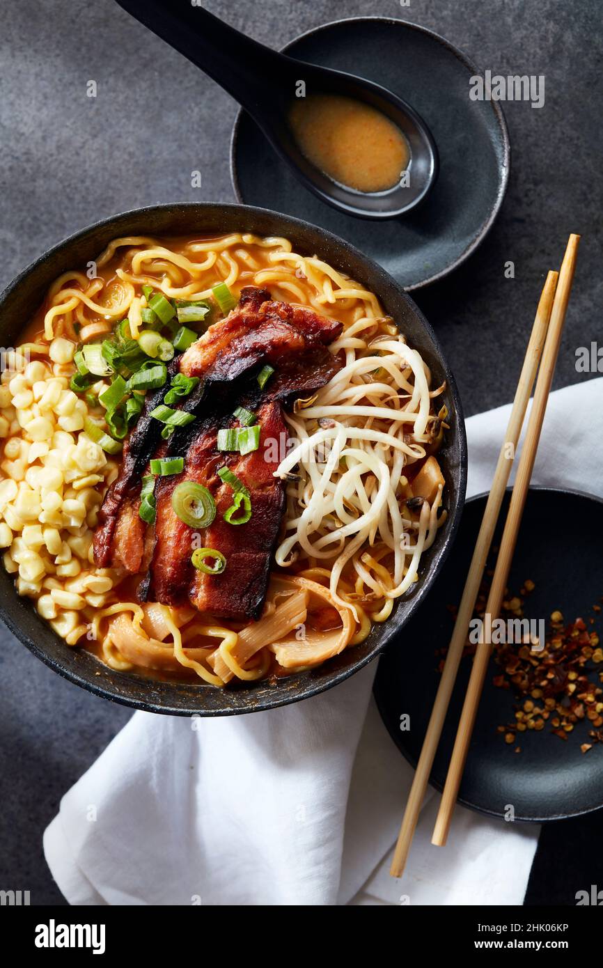Chicken Teriyaki Pho Bowl with Noodles Stock Photo - Alamy