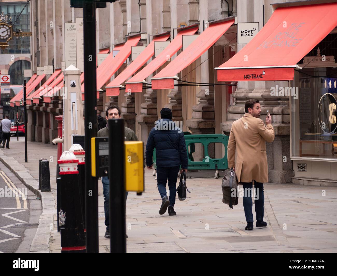 Luxury row of shops including Mont Blanc at Royal Exchange, Cornhill ...