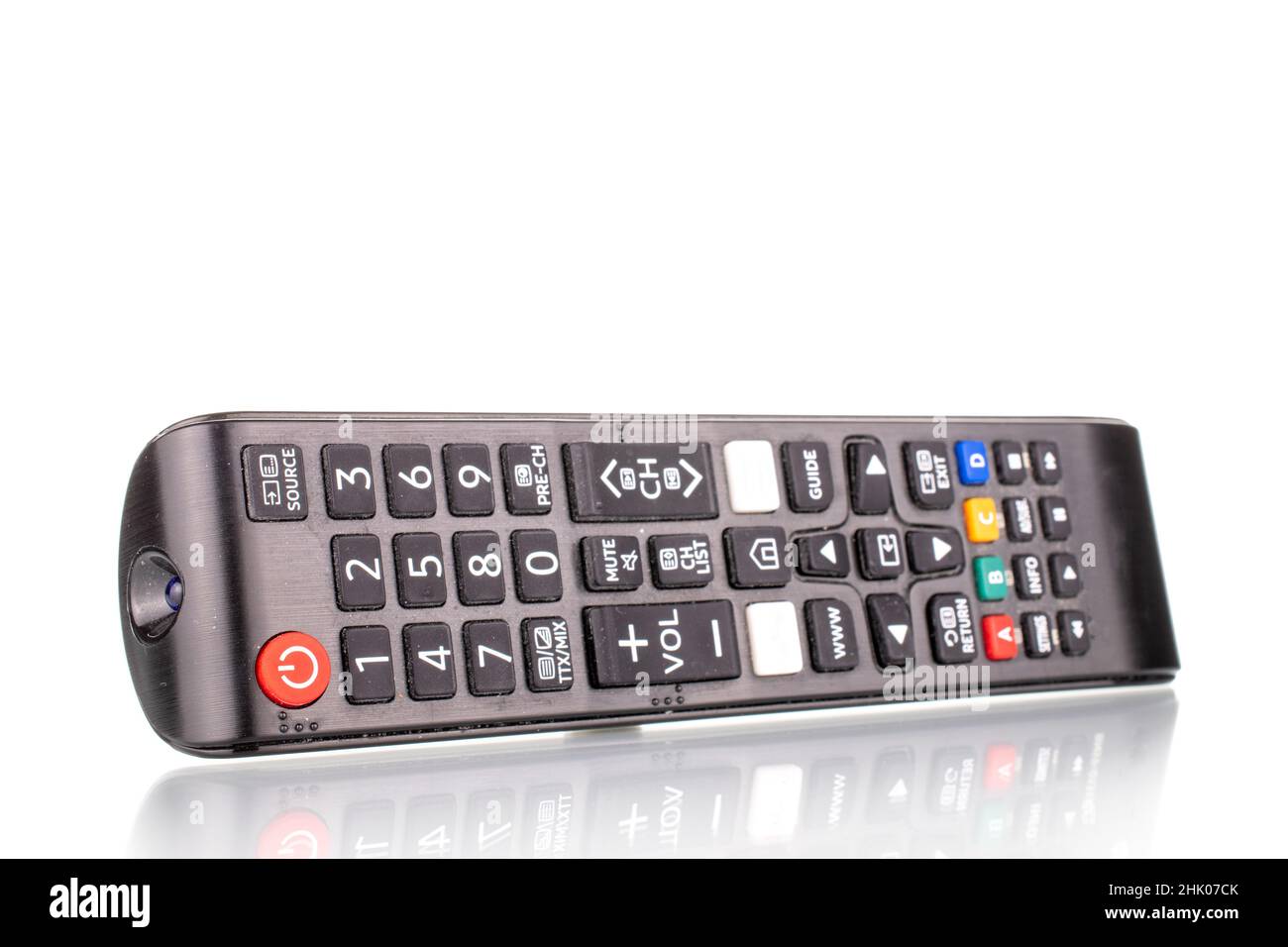 One remote for TV , macro, isolated on white background Stock Photo - Alamy