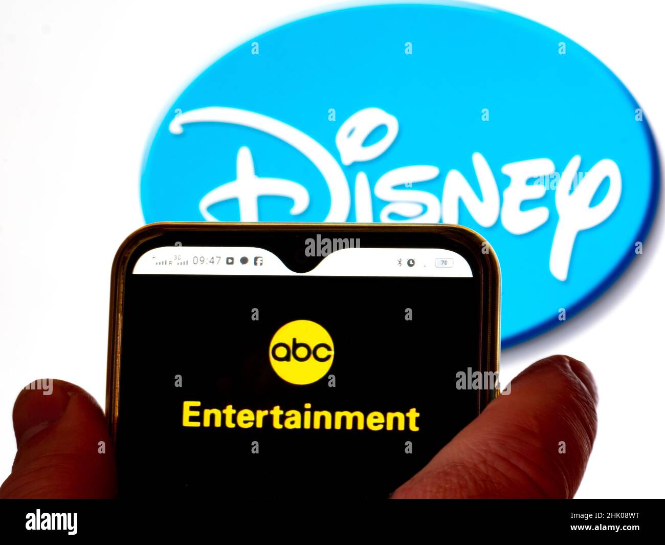 In this photo illustration, the ABC Entertainment logo is displayed on ...