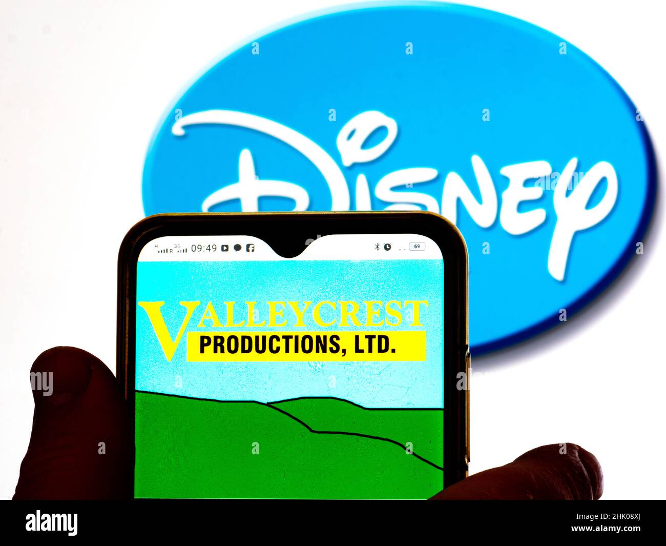 In this photo illustration, the Valleycrest Productions logo is ...