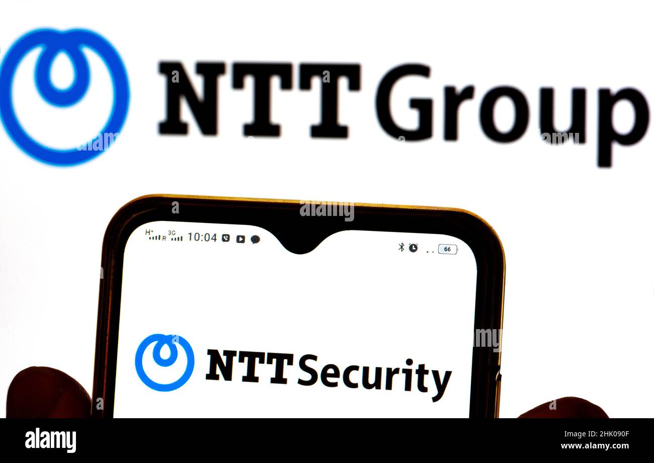 In this photo illustration, the NTT Security logo is displayed on a ...