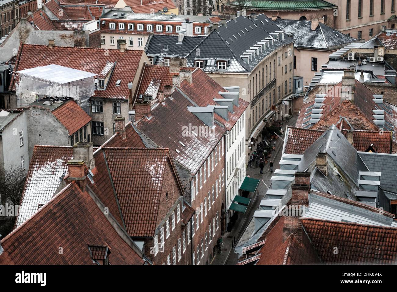 Centrum region of Copenhagen, Denmark seen from the top of the Round ...