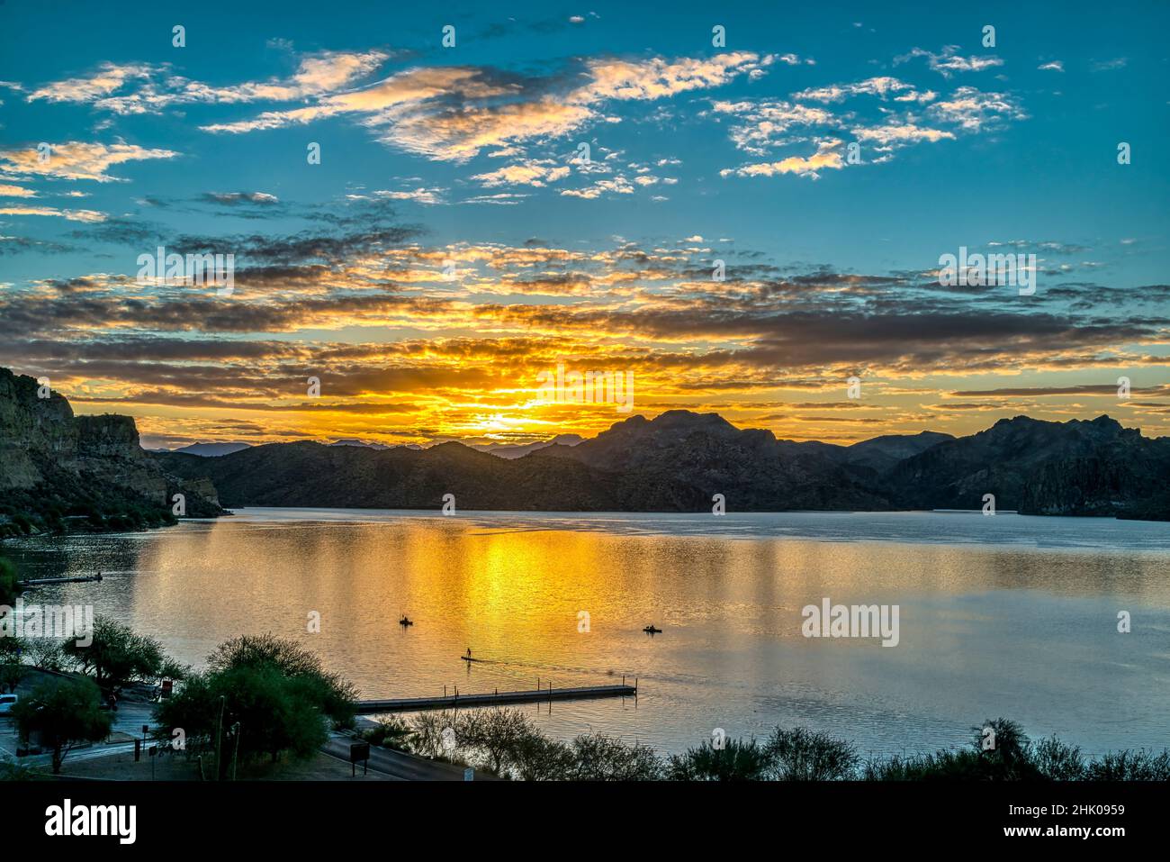 Sagauro Lake in the Tonto National Forest near Phoenix, Arizona Stock ...