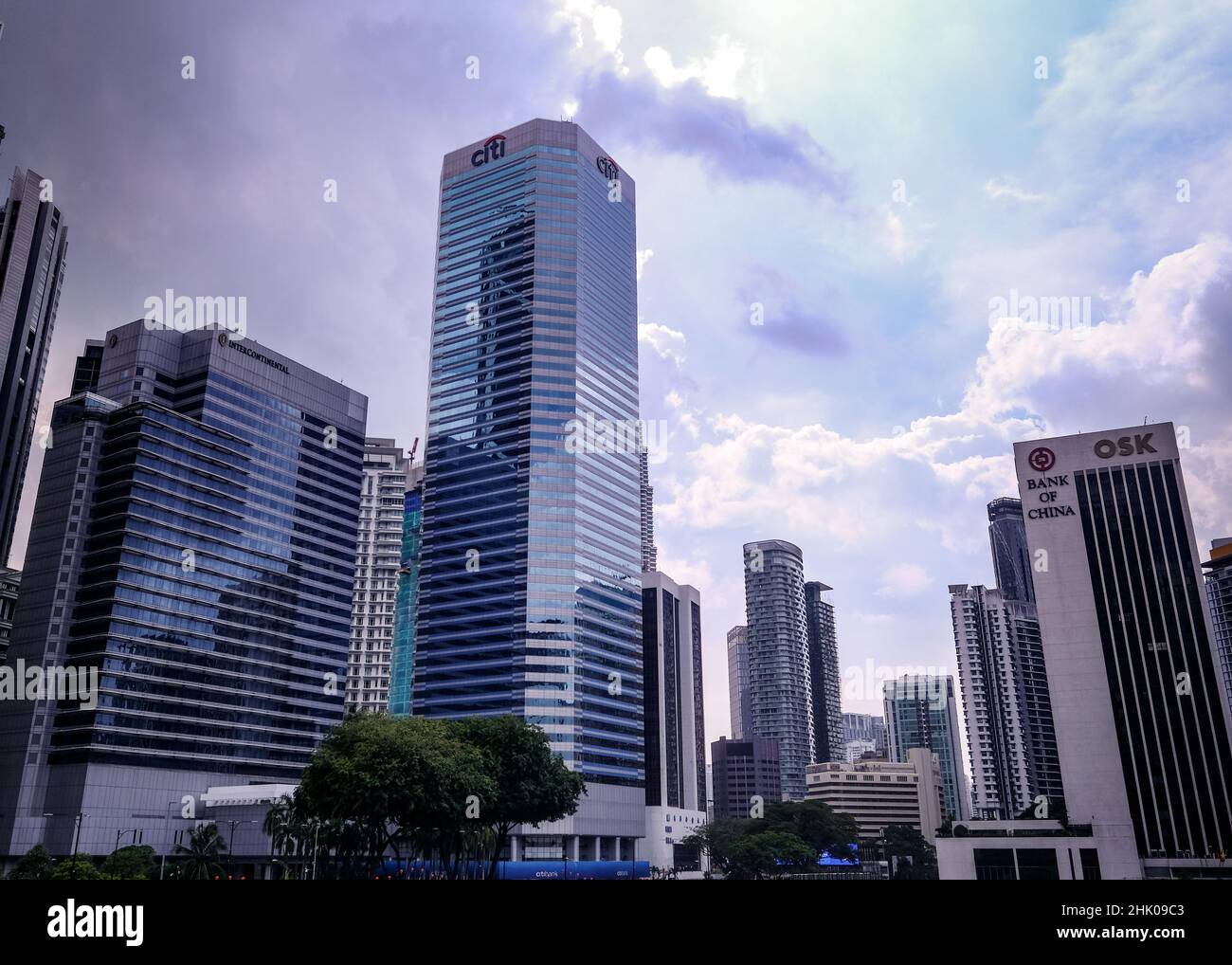 Kuala Lumpur, Malaysia- January 2022: Kuala Lumpur financial buildings ...