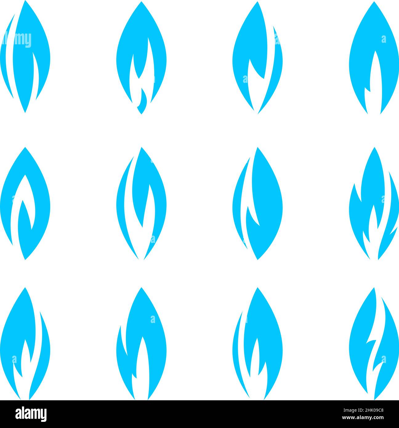 Fire flames, set blue icons, vector illustration Stock Vector Image ...