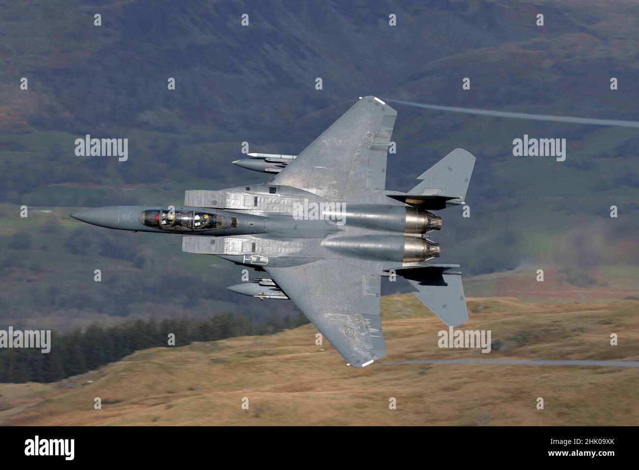 McDonnell Douglas F-15E Strike Eagle, low level flight training in ...