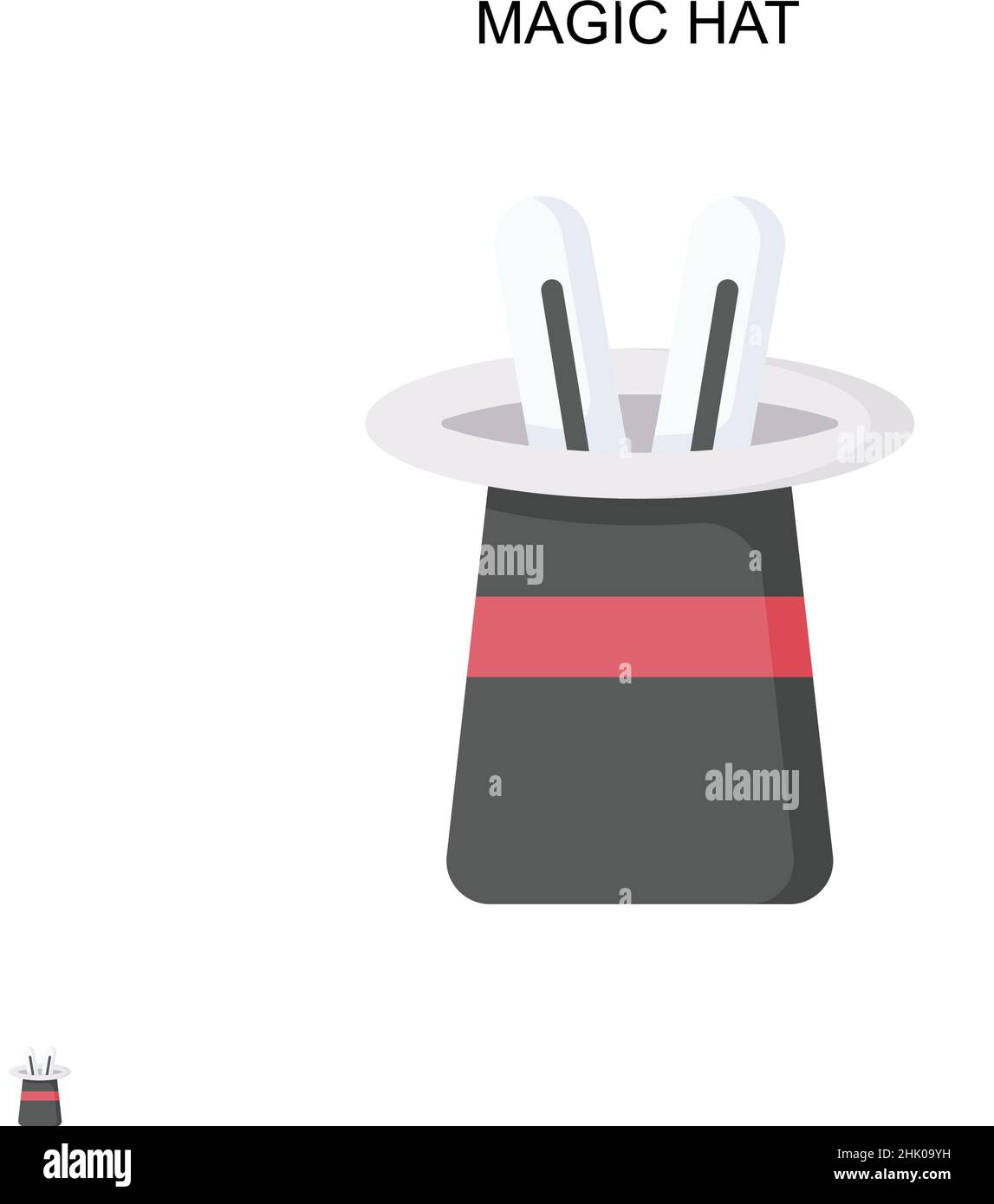 Magic hat Simple vector icon. Illustration symbol design template for ...