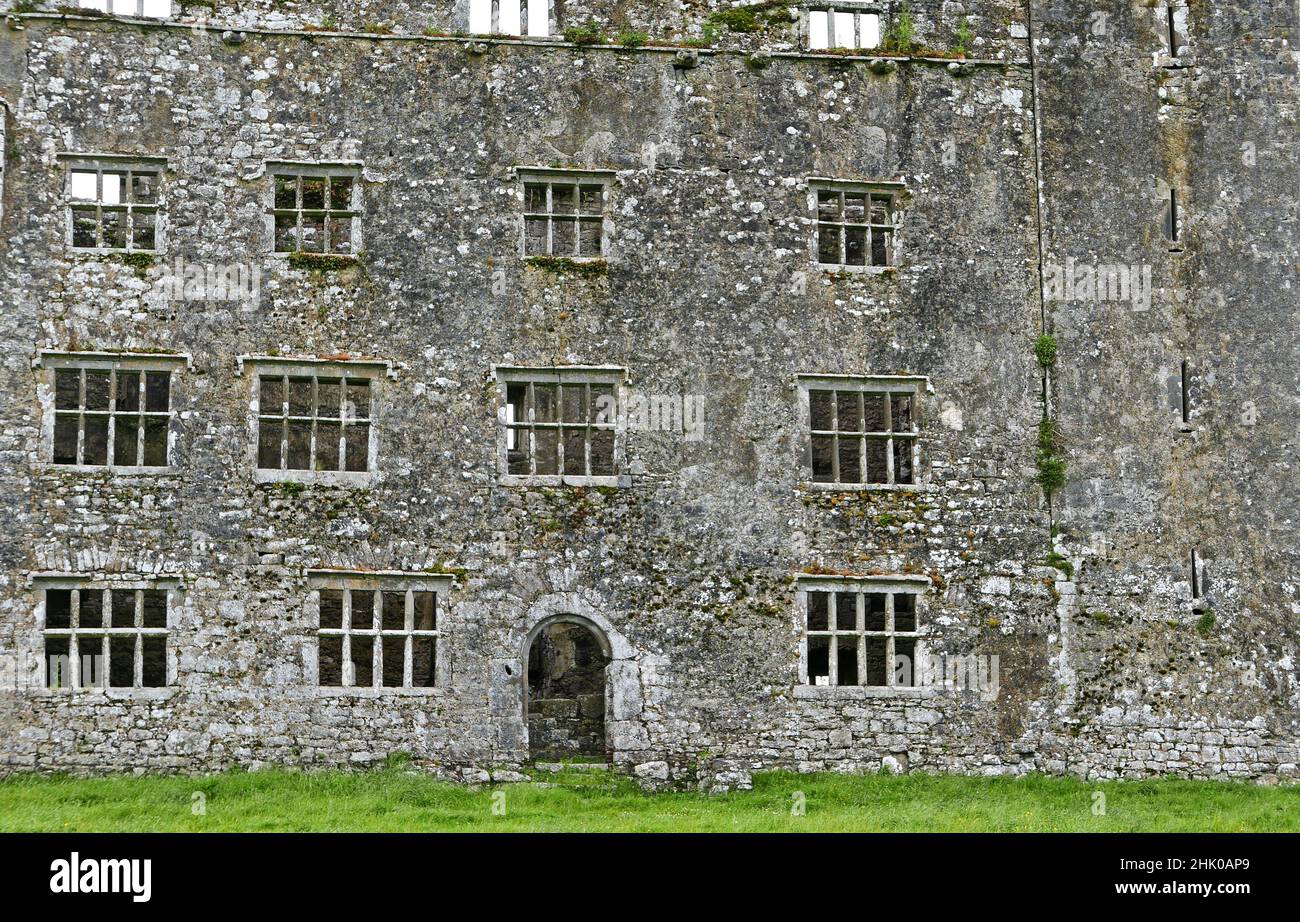 The ghost of Leamaneh castle, The Burren, Clare county, Munster ...