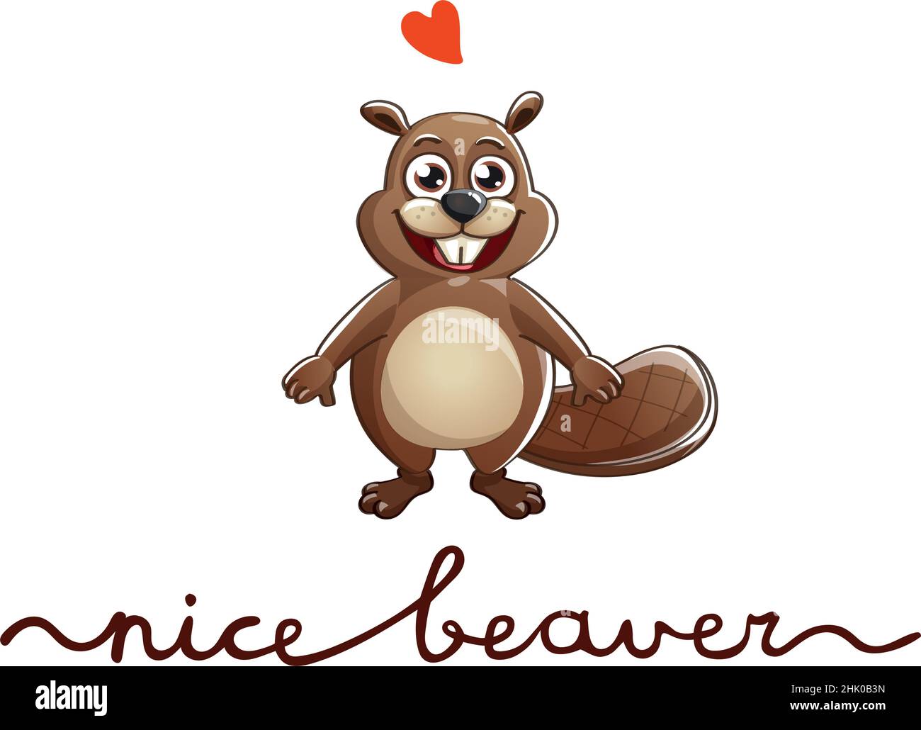 Nice beaver love funny character lettering Stock Vector Image & Art - Alamy
