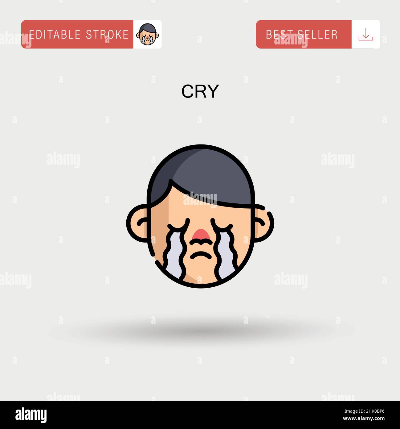 Cry Simple vector icon Stock Vector Image & Art - Alamy