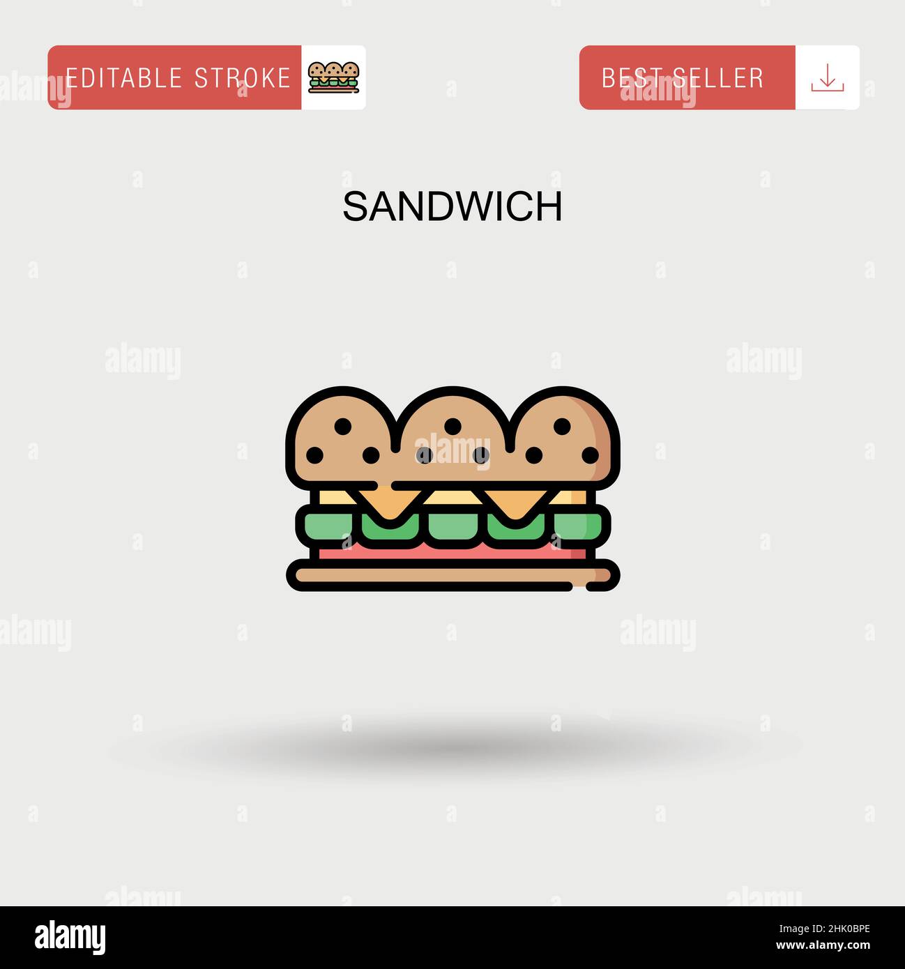 Sandwich Simple vector icon Stock Vector Image & Art - Alamy