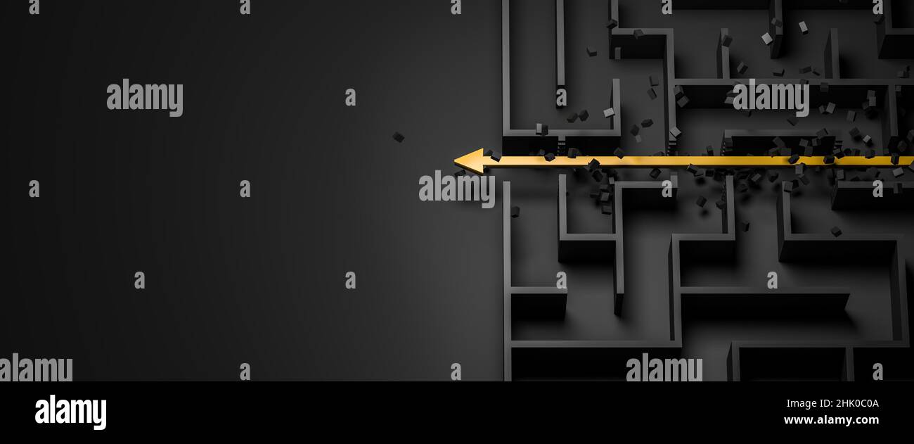 3d rendering: Concept - solving a complex problem. Brute force method ...