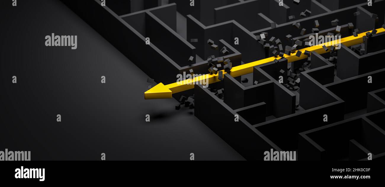 3d rendering: Concept - solving a complex problem. Brute force method ...