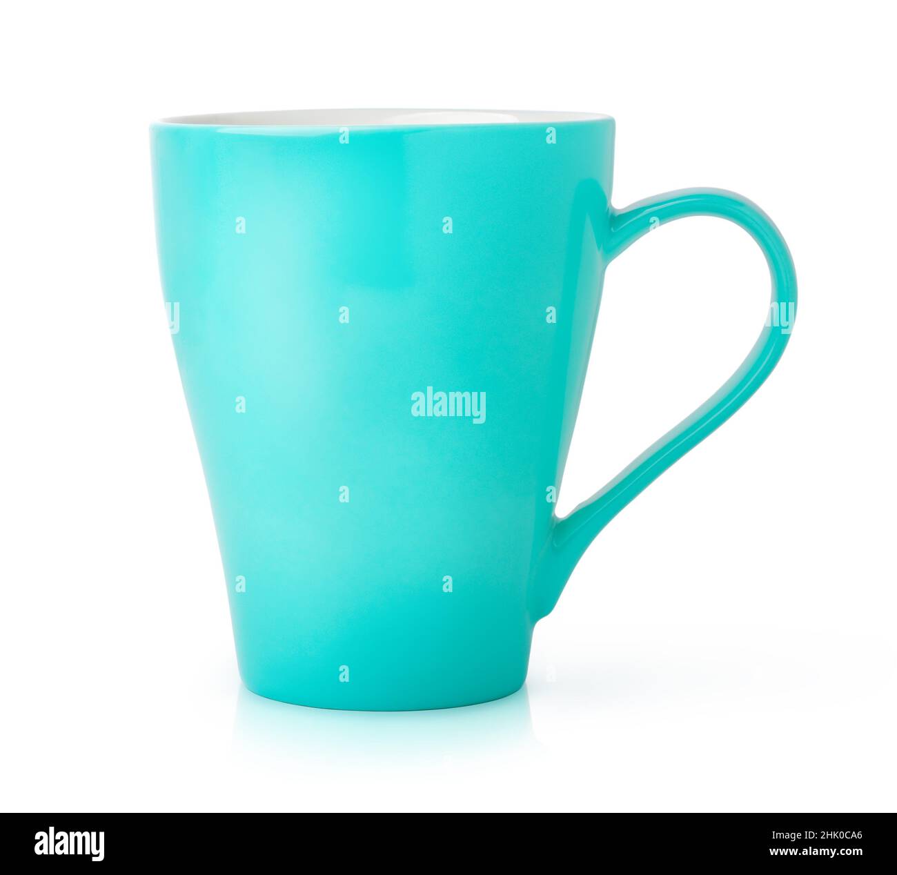 Turquoise tea cup isolated on a white background Stock Photo - Alamy