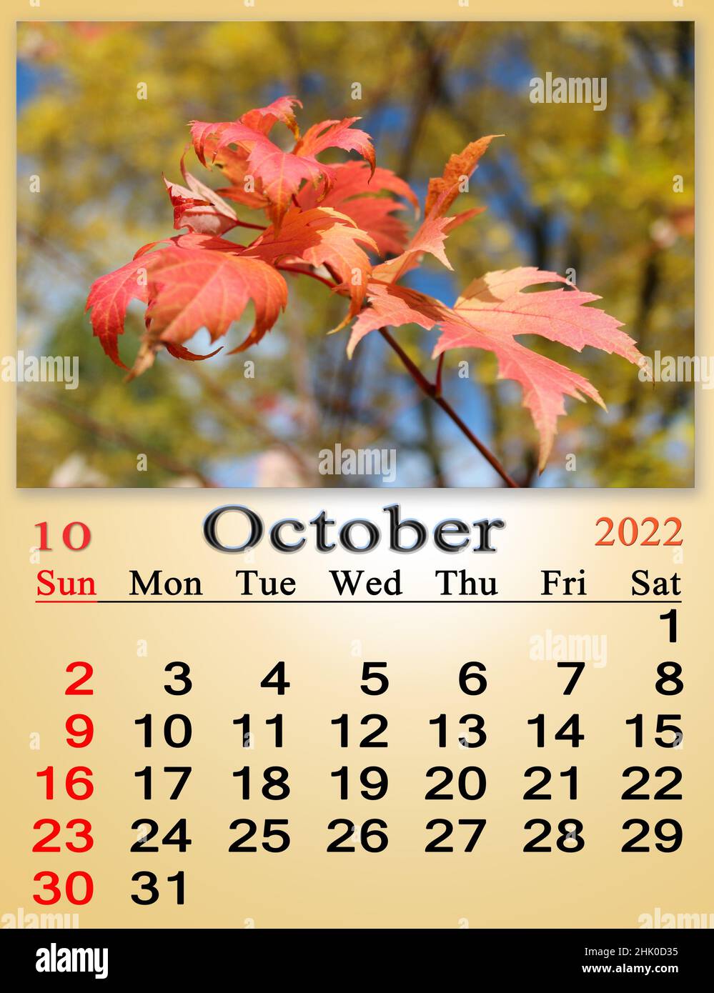 Calendario Oct 2022