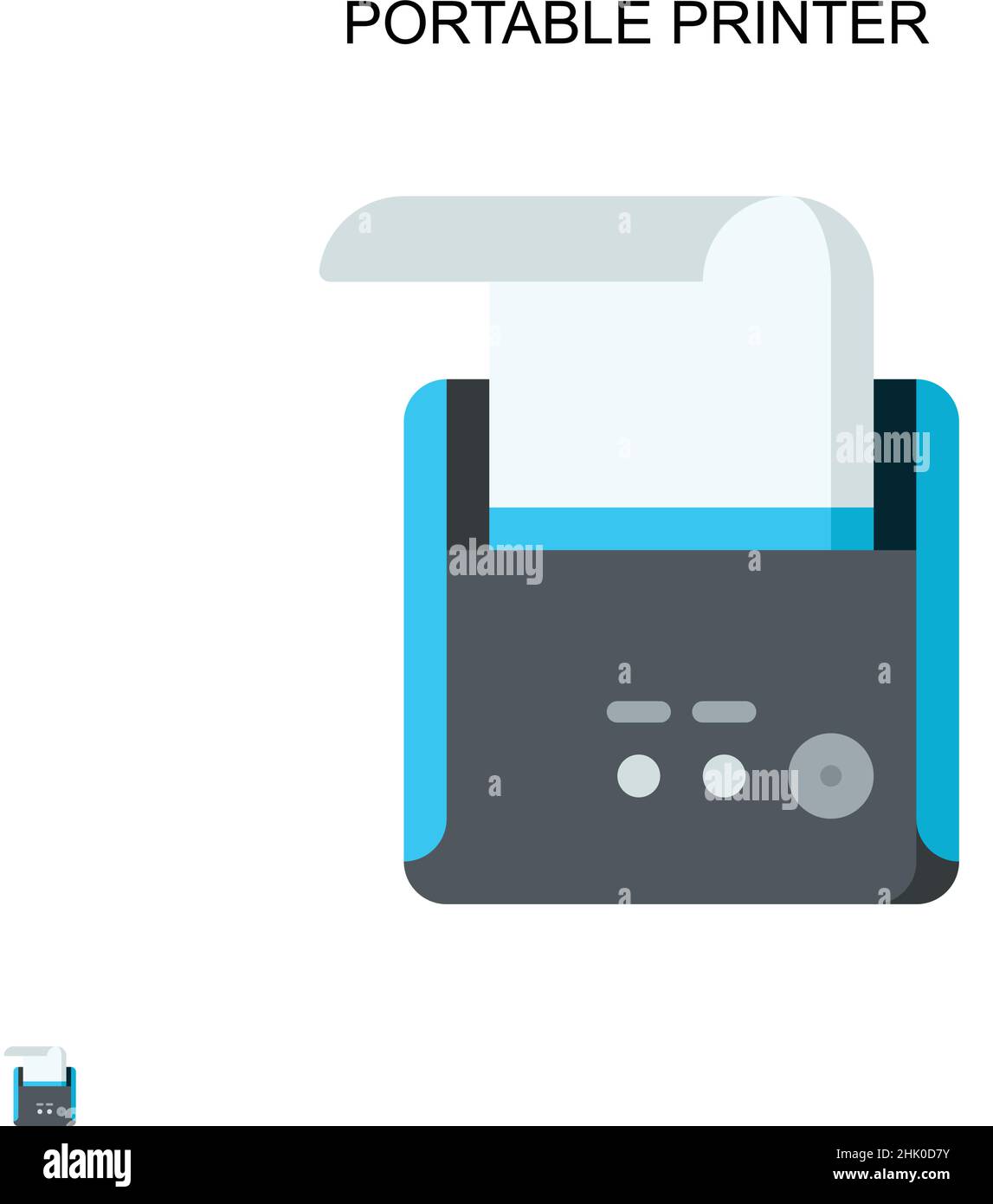 Portable printer Simple vector icon. Illustration symbol design ...