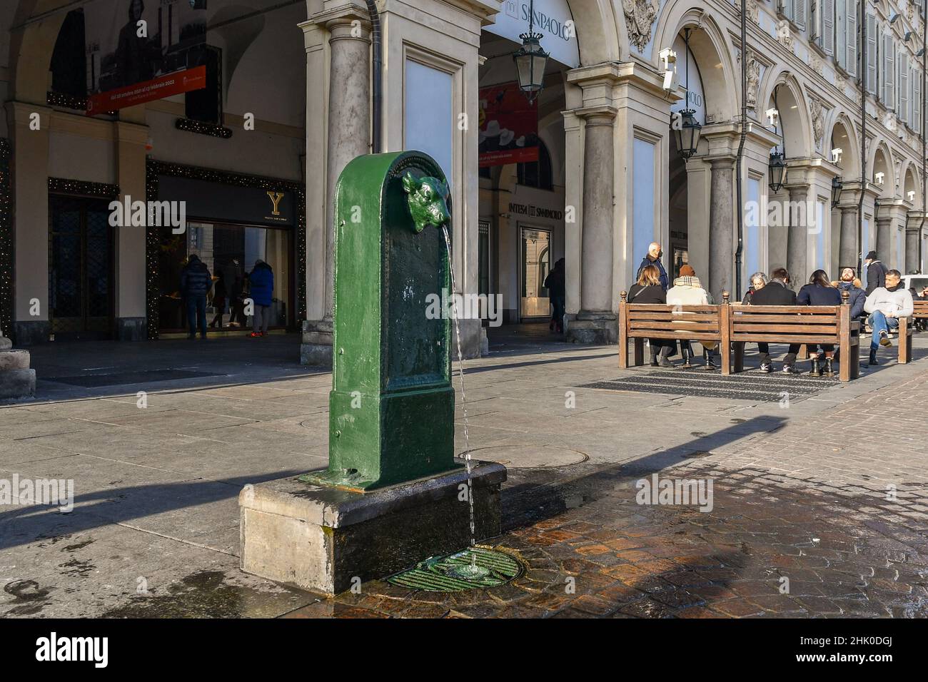 A typical public fountain called "toret", that is "small bull", one of ...