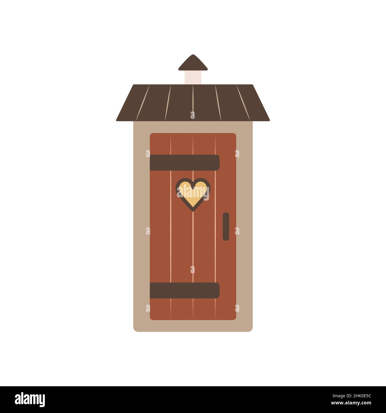 Village toilet. Cartoon object of the farm. Object of rural life ...