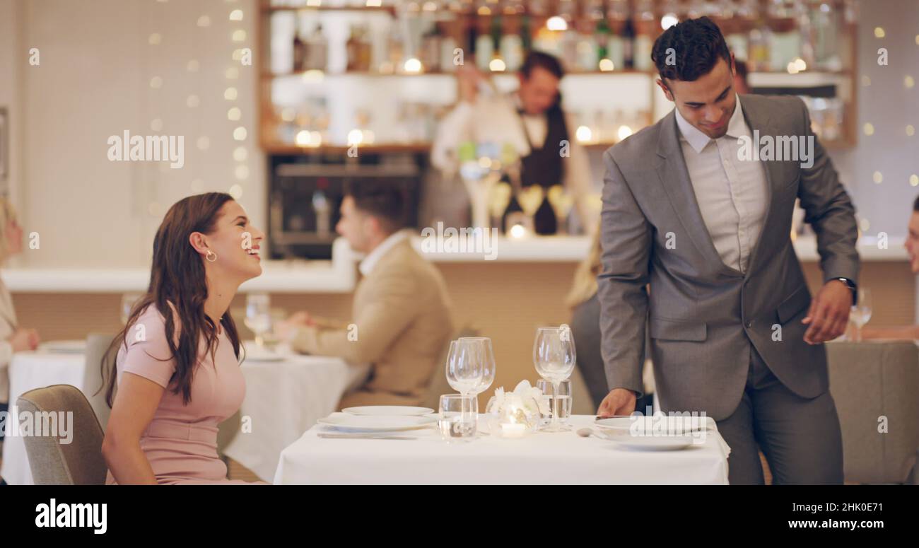 He's a true gentleman. 4k video footage of a man getting up to greet ...