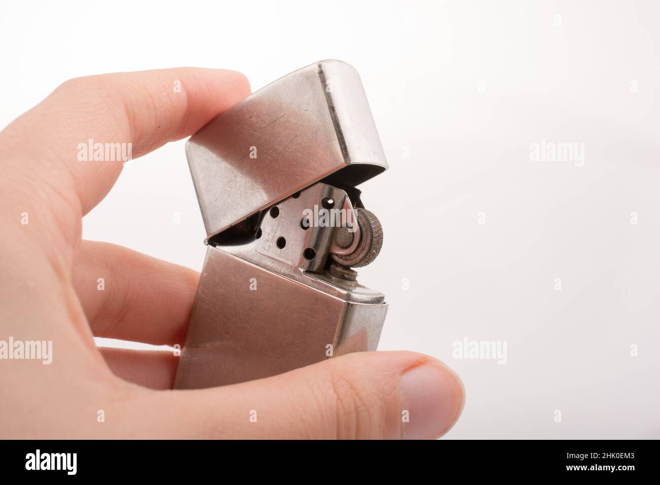 Steel lighter on an isolated background in the view Stock Photo - Alamy