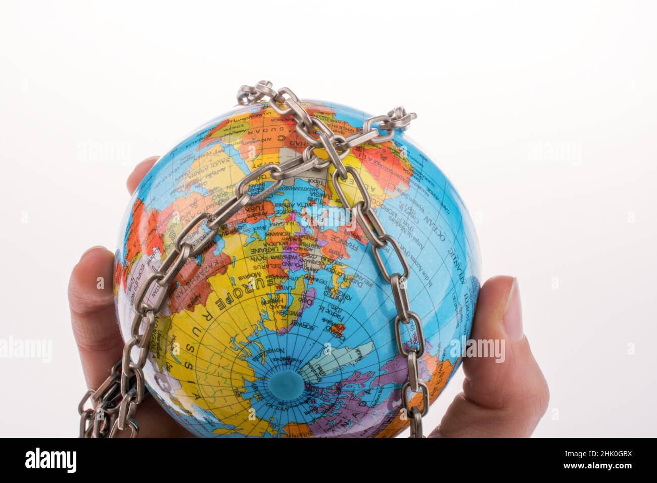 Chain globe hi-res stock photography and images - Alamy