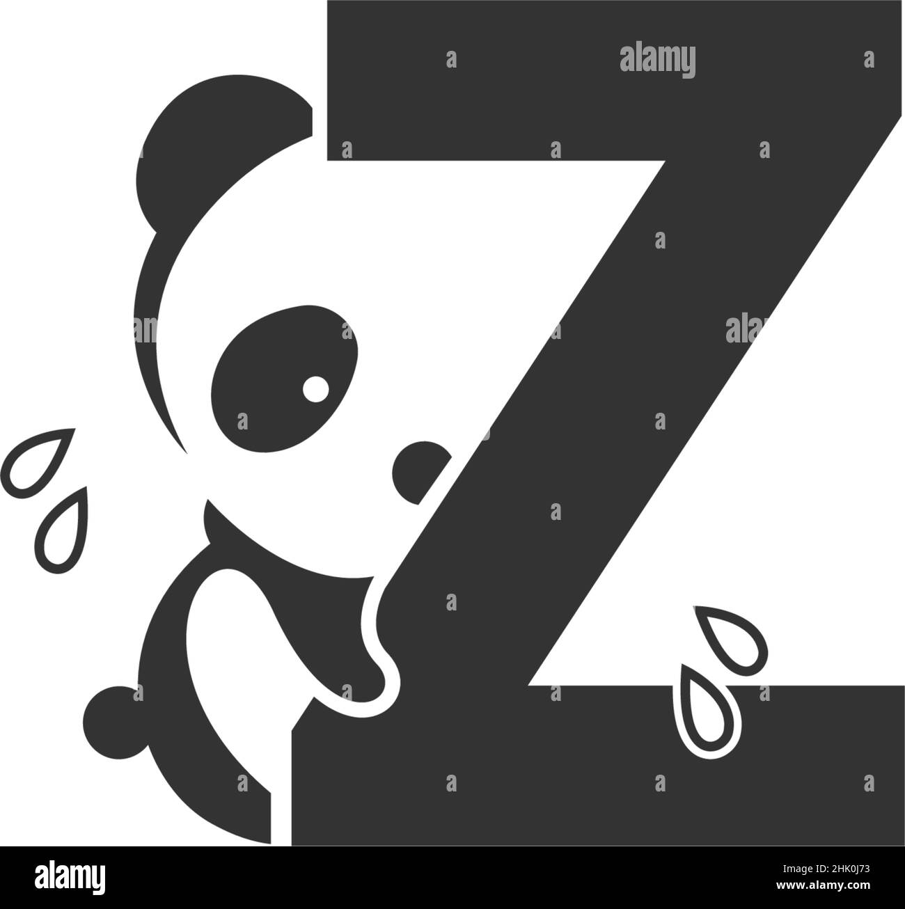 Panda icon behind letter Z logo illustration template Stock Vector ...