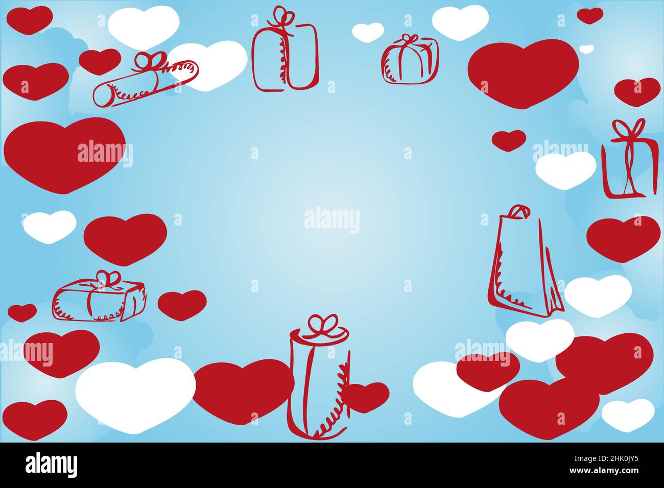 Happy valentines day background template with heart shaped illustration ...