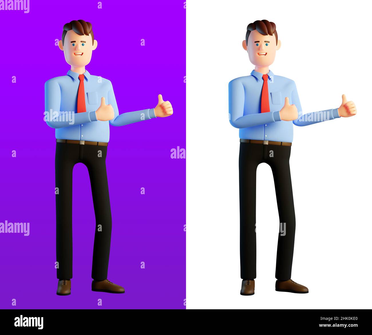 3d positive office worker showing thumbs up Stock Photo - Alamy