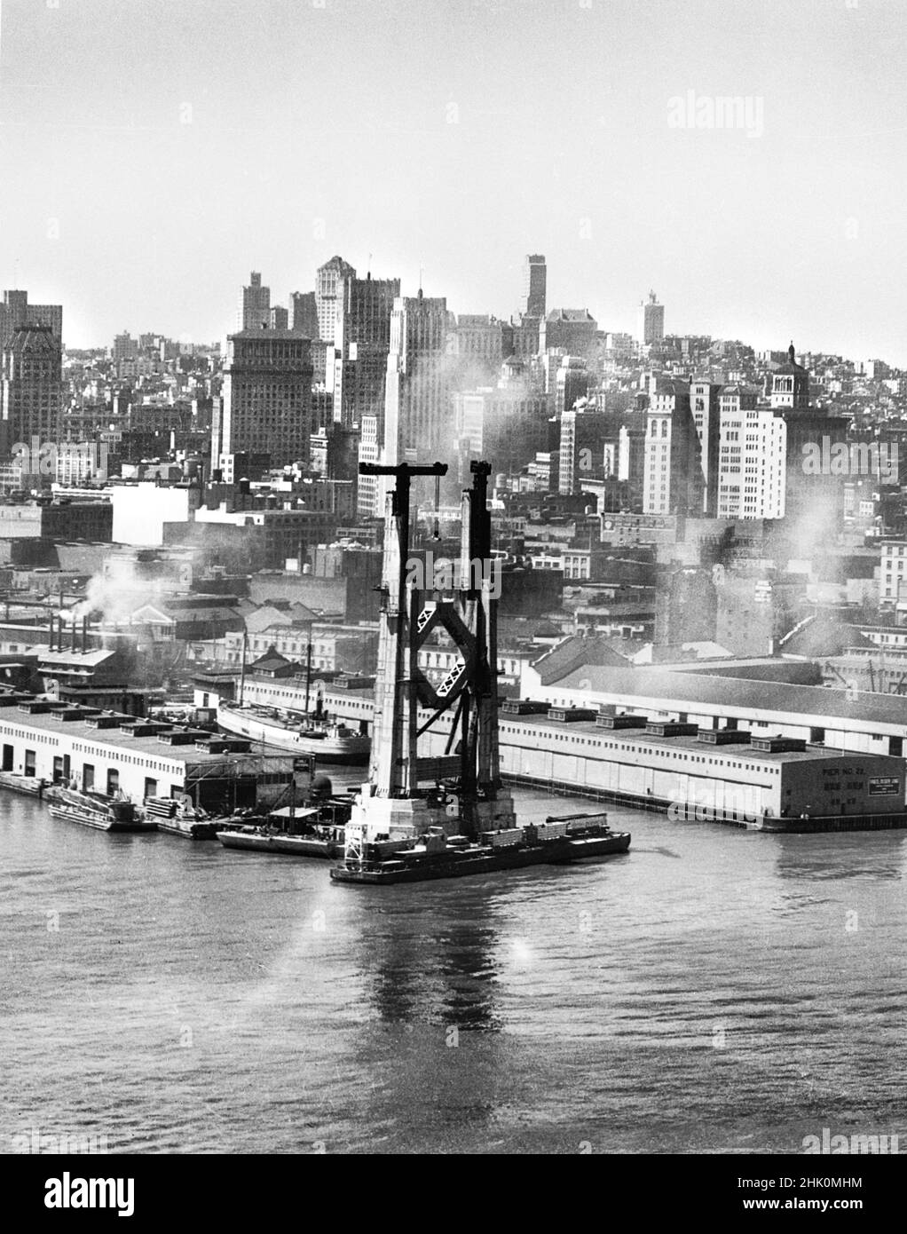 San Francisco-Oakland Bay Bridge, under construction, and skyline, San ...