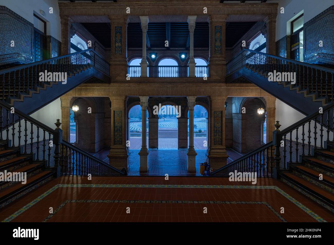 The typical columns and staircases of the famous Spanish square in ...