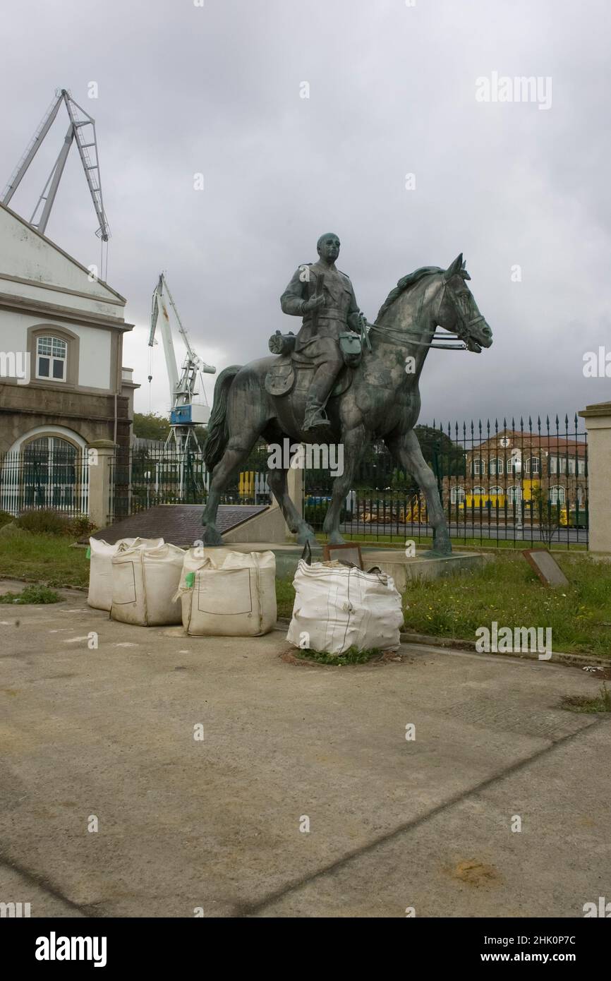 Equestrian statue of the Spanish dictator Francisco Franco in the ...