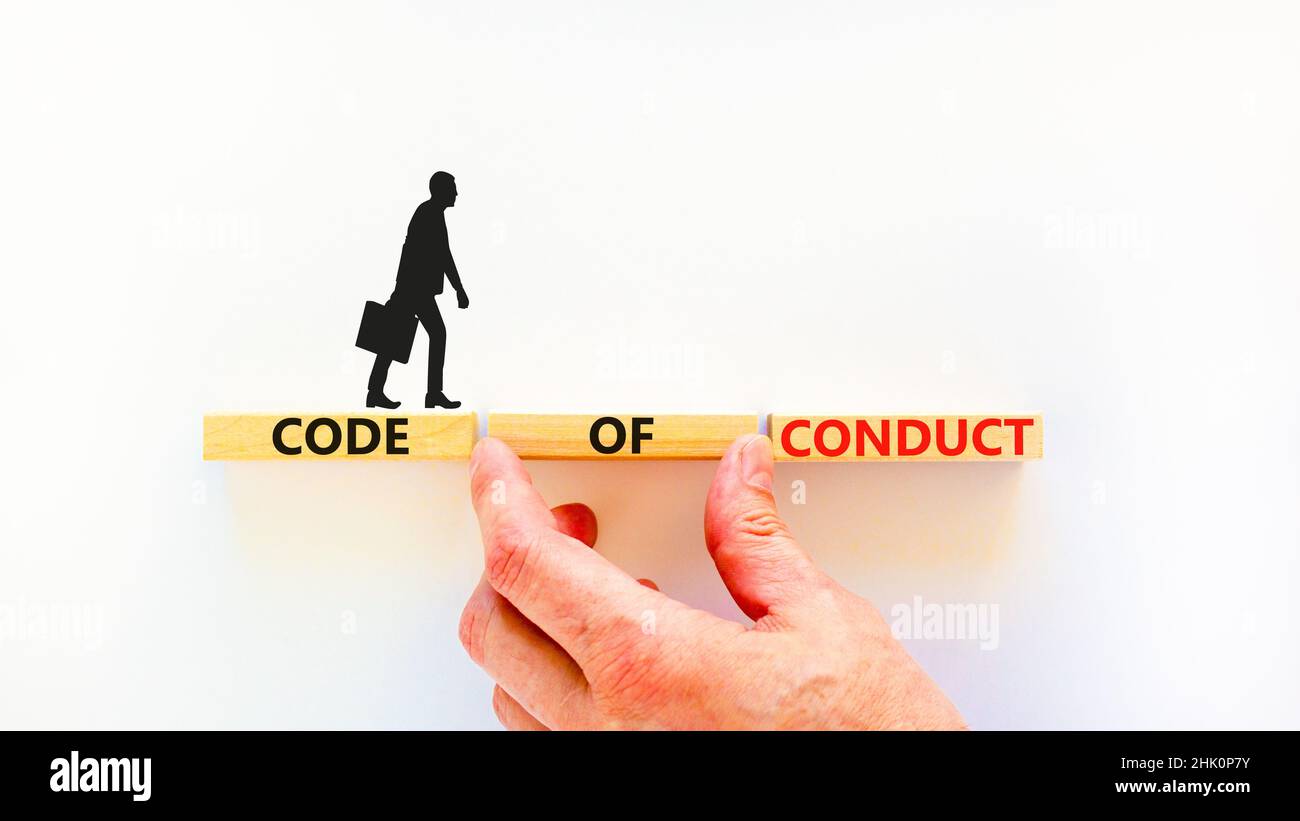 Code of conduct symbol. Concept words Code of conduct on wooden blocks ...