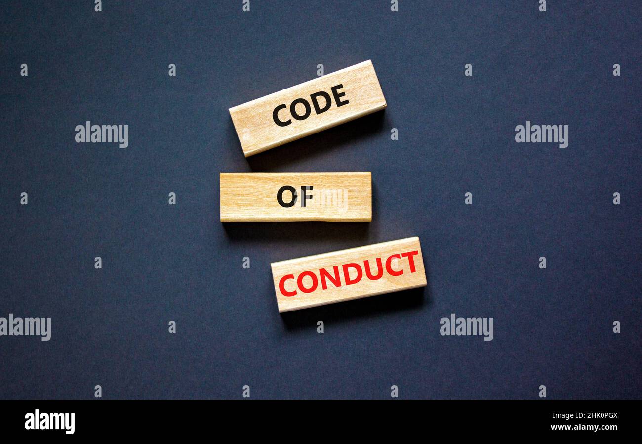 Code of conduct symbol. Concept words Code of conduct on wooden blocks ...