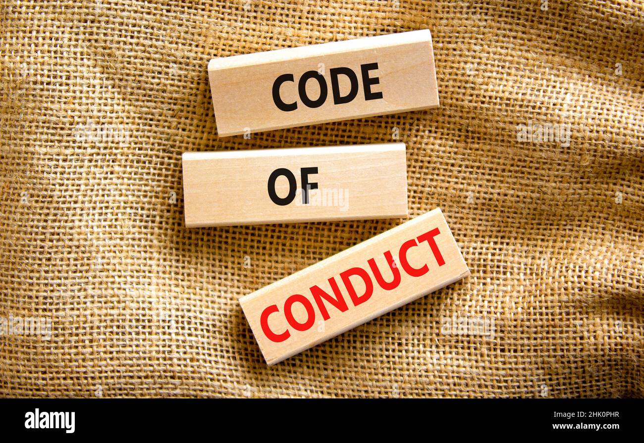 Code of conduct symbol. Concept words Code of conduct on wooden blocks ... Code of conduct symbol. Concept words Code of conduct on wooden blocks ...