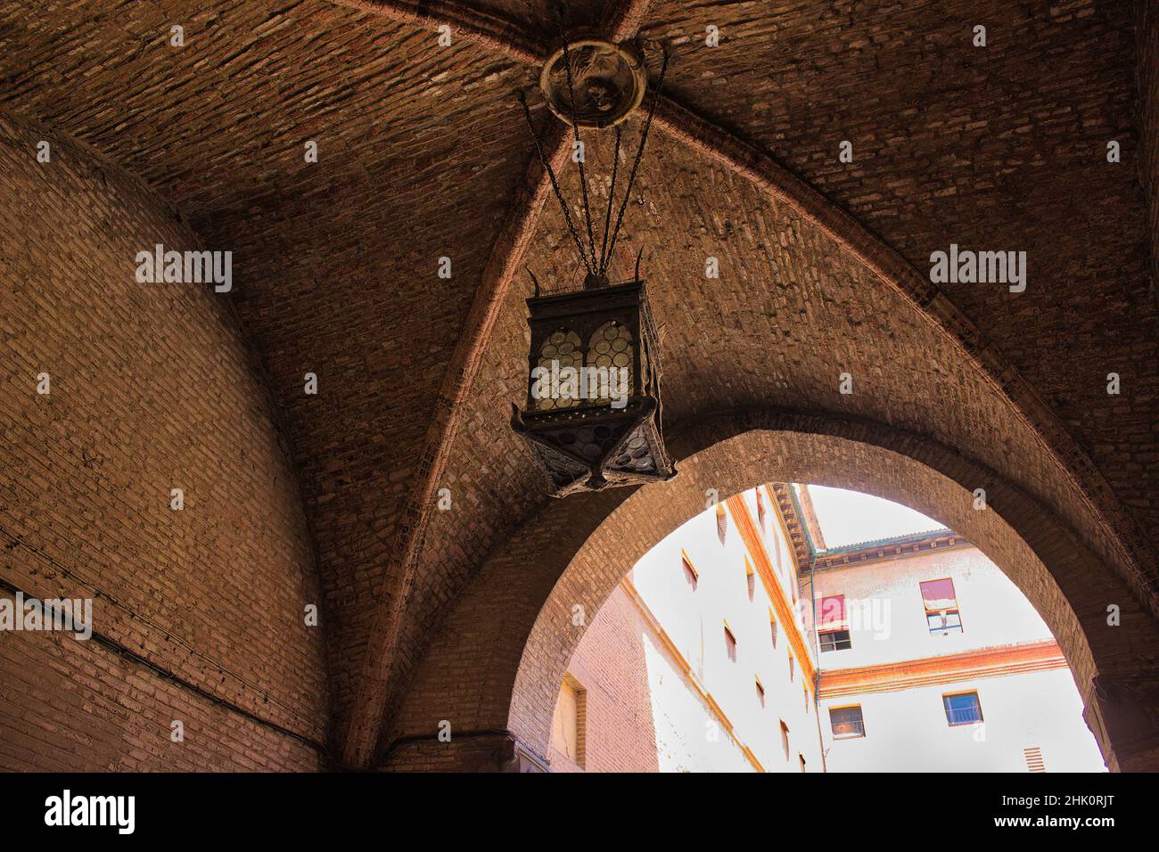 Internal square of the famous Estense Castle (Castello Estense) of ...