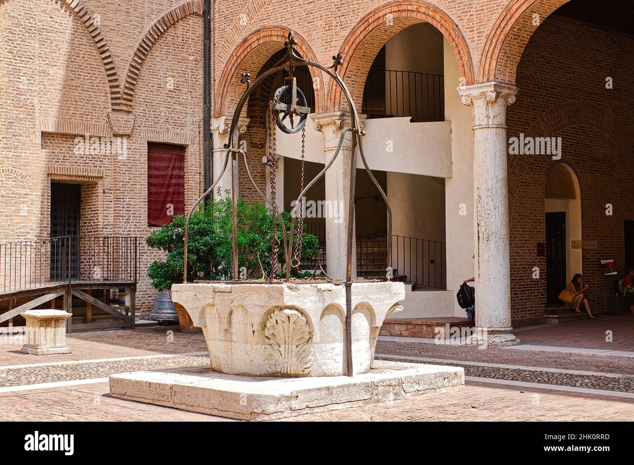 Internal square of the famous Estense Castle (Castello Estense) of ...