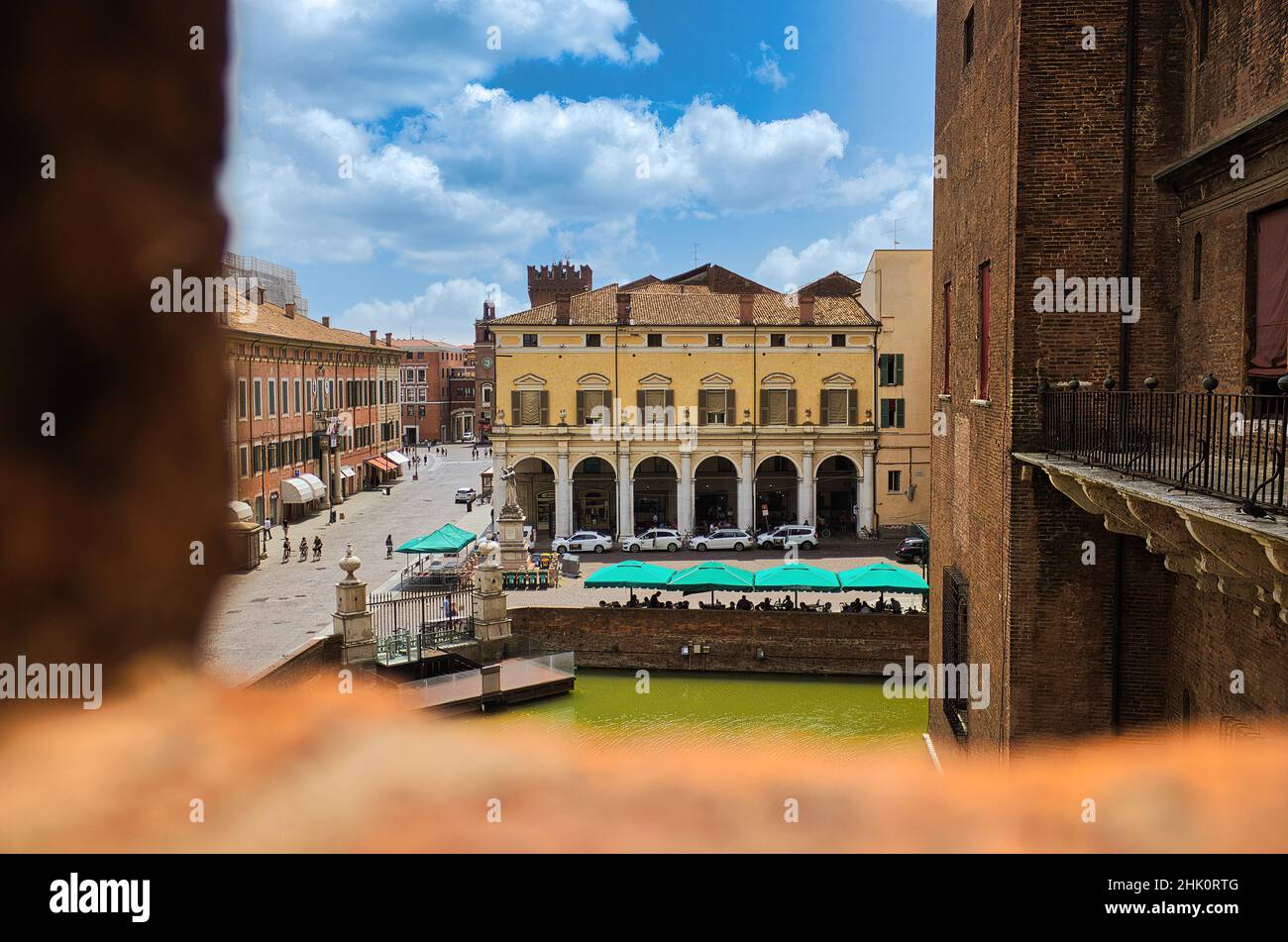 Panoramic view of the city of Ferrara (UNESCO heritage) seen from the ...