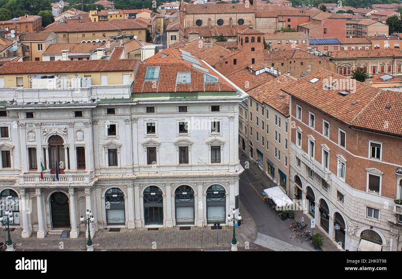 Panoramic view of the city of Ferrara (UNESCO heritage) seen from the ...