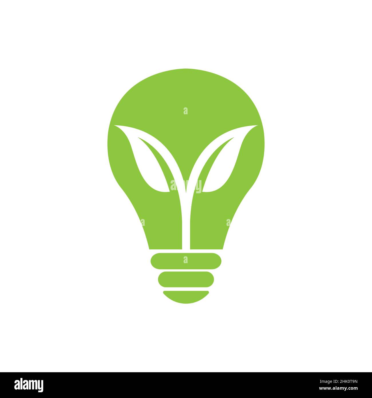 lamp bulb with plant leaf growth logo design, vector graphic symbol ...