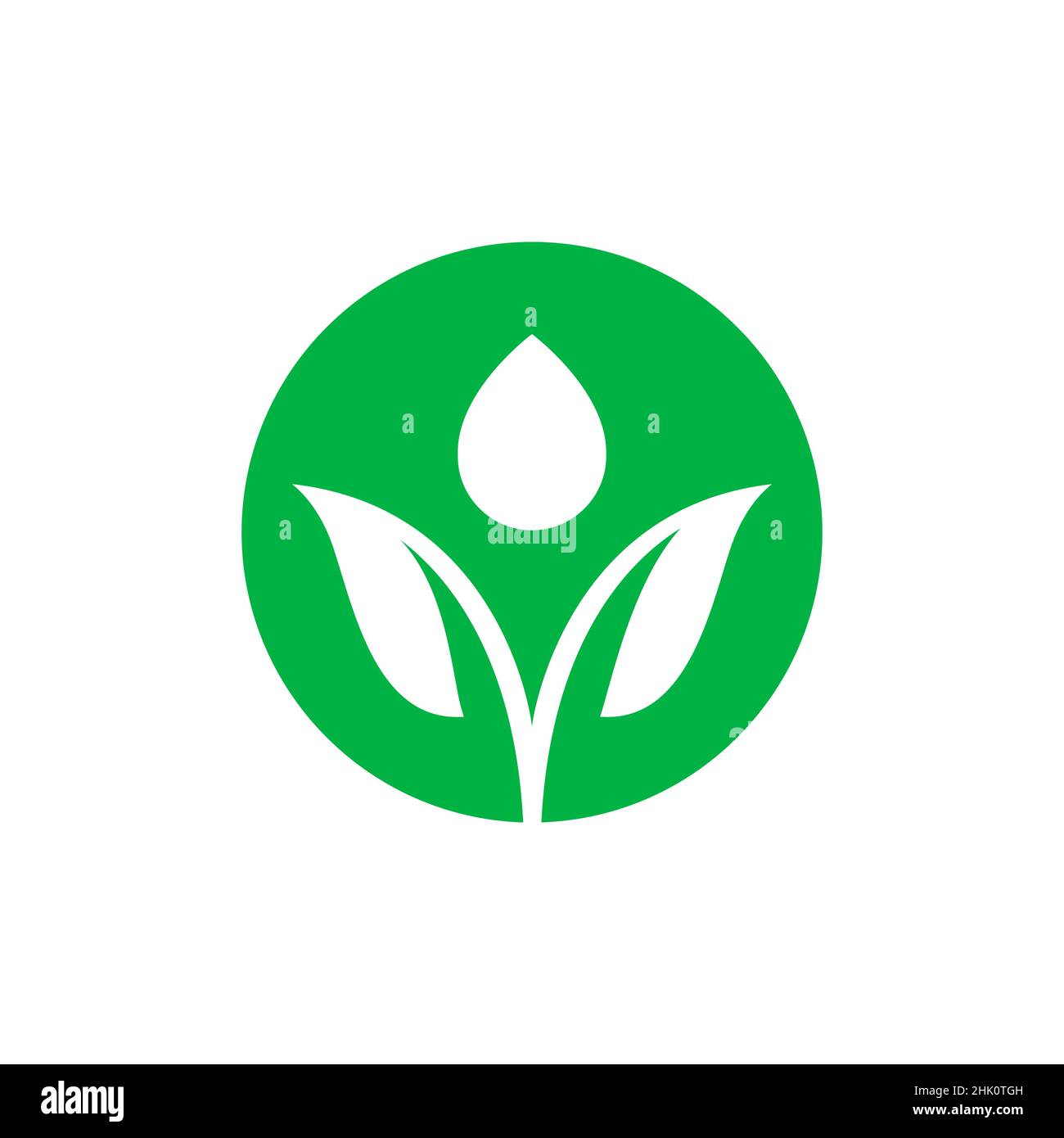 drop water with plant leaf growth logo design, vector graphic symbol ...